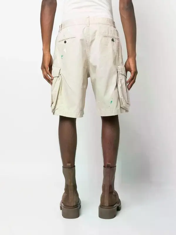Dsquared2 Paint Splatter Cargo Shorts