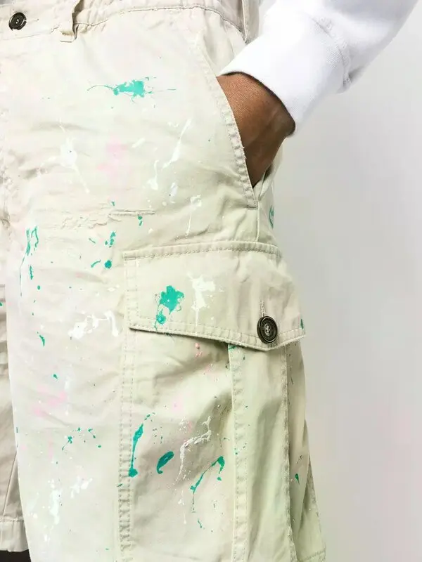 Dsquared2 Paint Splatter Cargo Shorts