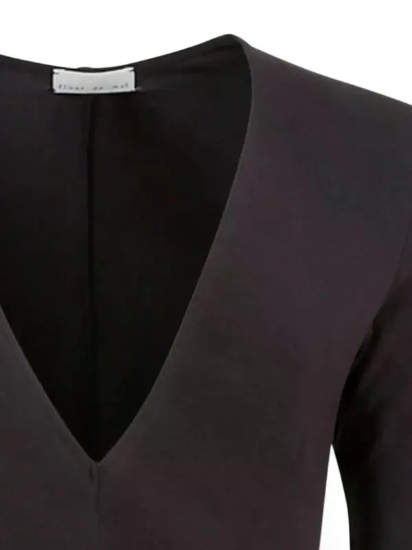 FLEUR DU MAL Deep V-neck Bodysuit - Black