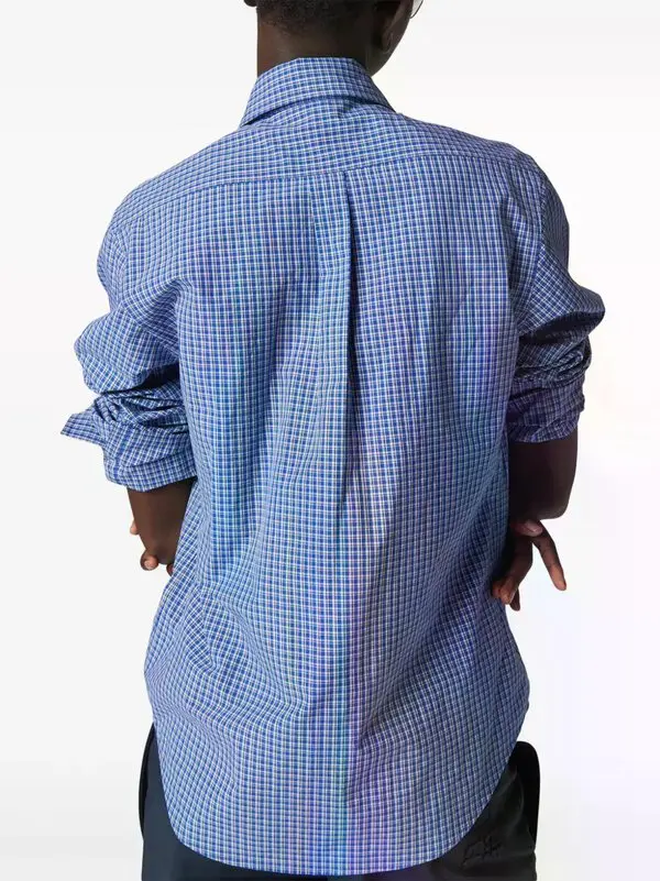 Miu Miu Checked Shirt With Embroidered Logo