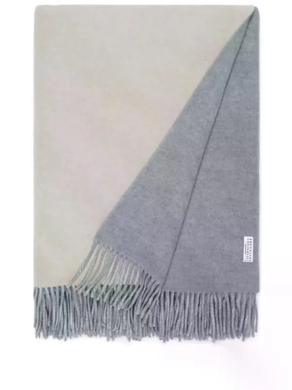 Brunello Cucinelli Frayed-edge Cashmere Blanket - Grey