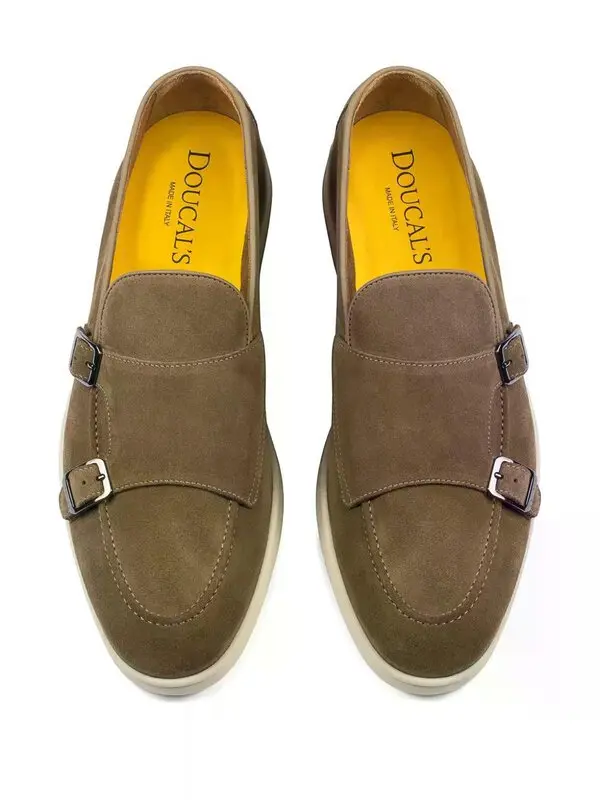 DOUCAL'S Suede Double-buckle Monk Shoes