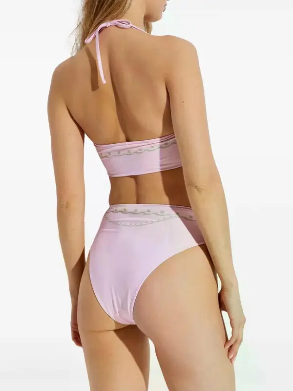 Versace Chain-print High-waisted Bikini Bottoms