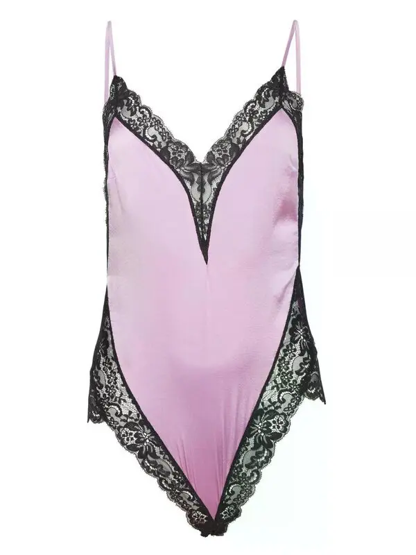 FLEUR DU MAL Venus Lace Teddy - Purple
