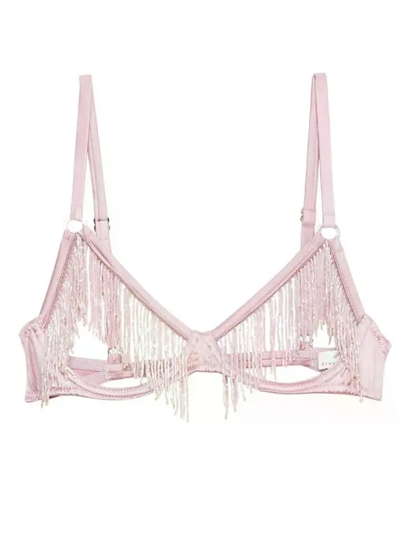FLEUR DU MAL Beaded Fringe Ouvert Bra