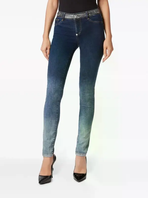 Philipp Plein Rhinestone-embellished Gradient-effect Jeans
