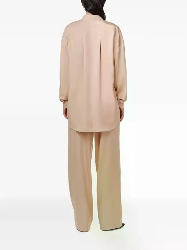 ANNAFOXY Sand Beige Pintuck Detail Shirt