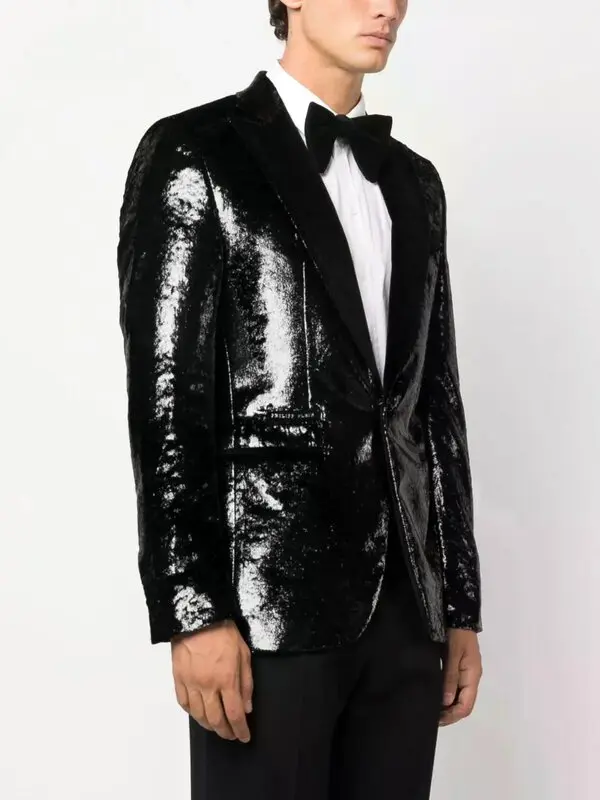 Philipp Plein Metallic-effect Single-breasted Blazer
