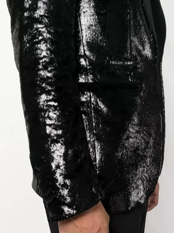Philipp Plein Metallic-effect Single-breasted Blazer
