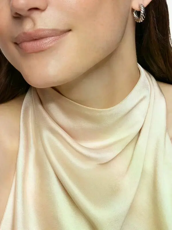 David Yurman Sterling Sculpted Cable Hoop Earrings