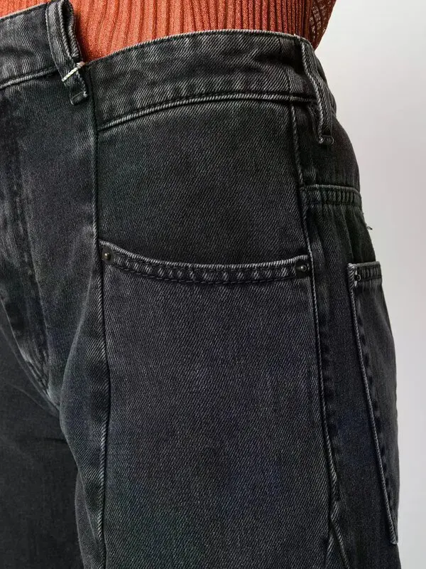 MAISON MARGIELA Asymmetrical Waist Wide Leg Jeans - Black