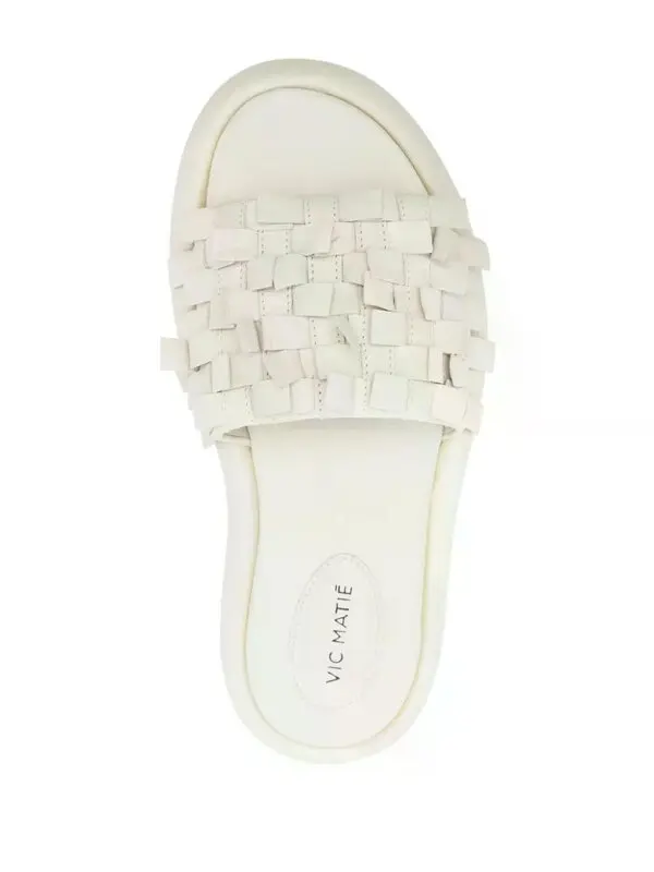 VIC MATIE Interwoven Leather Slides