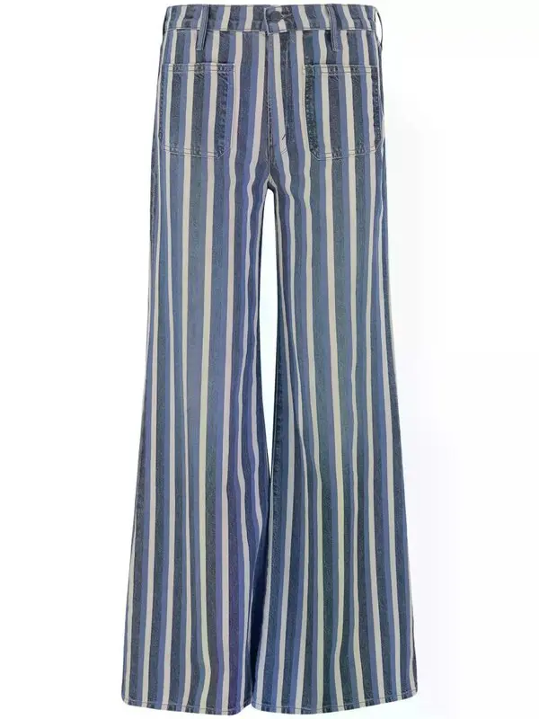 MOTHER Striped Wide-leg Jeans