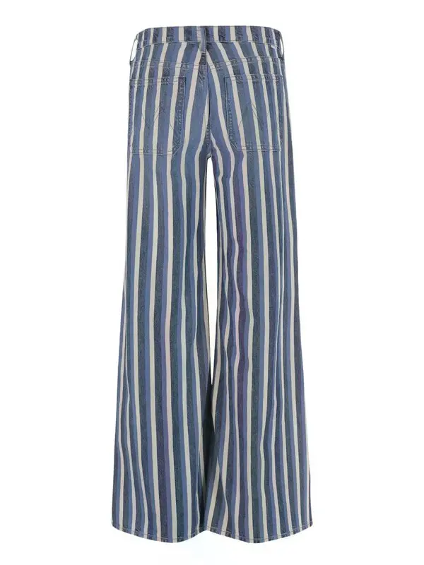 MOTHER Striped Wide-leg Jeans
