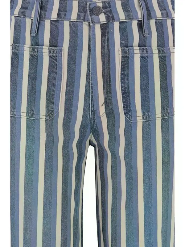 MOTHER Striped Wide-leg Jeans