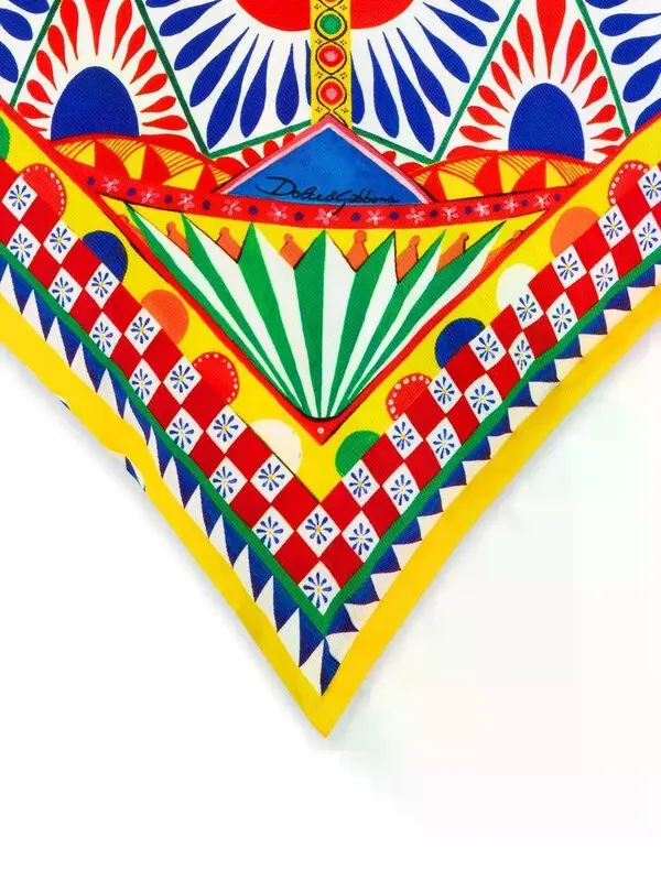 Dolce & Gabbana Medium Carretto-print Square Canvas Cushion