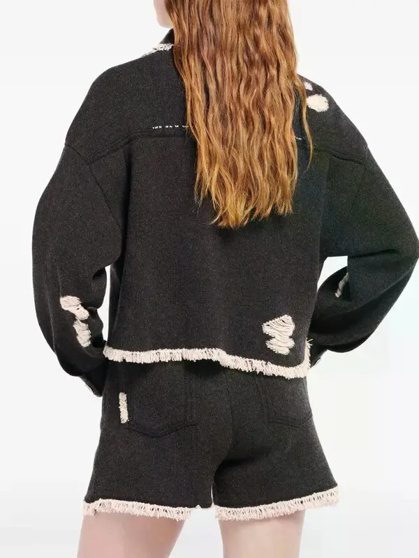 BARRIE Fine-knit Fringe-detail Shorts
