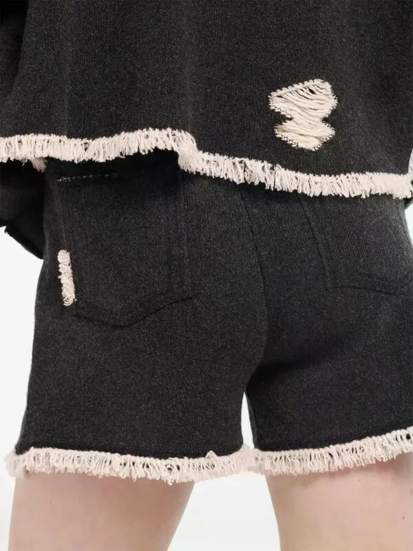 BARRIE Fine-knit Fringe-detail Shorts