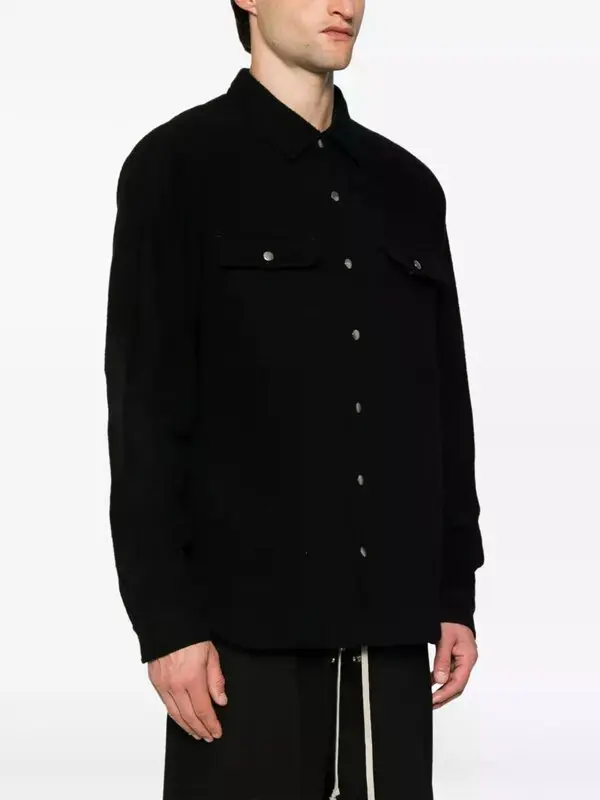 Rick Owens Felted Virgin Wool Shirt Jacket