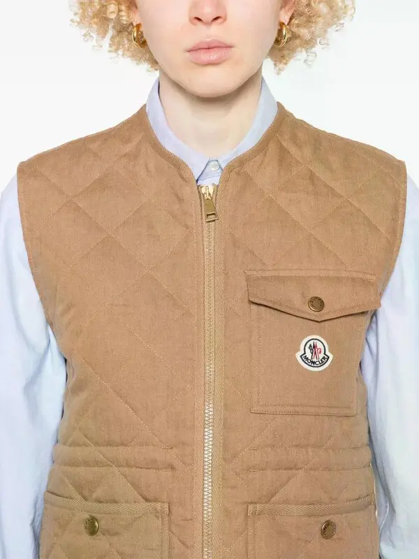 Moncler Vigny Gilet - Brown