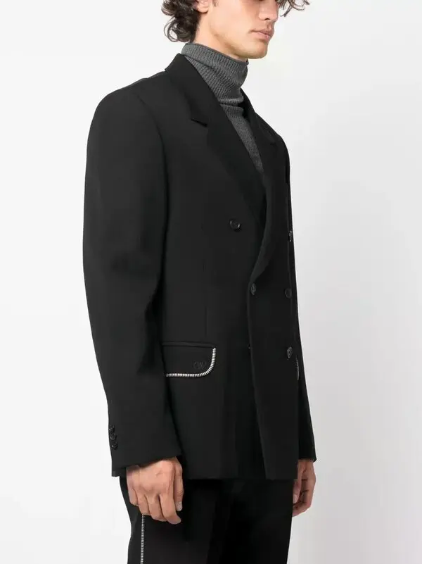 Off-White Zip-embellished Virgin Wool Blazer