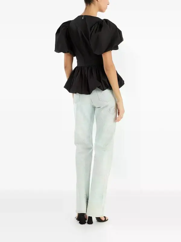 ROTATE BY BIRGER CHRISTENSEN Straight Leg Embellished Jeans