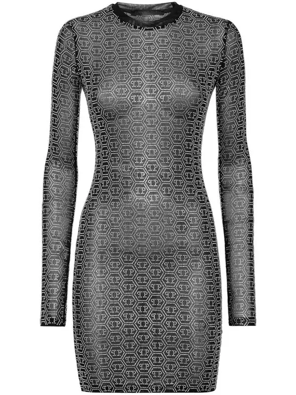 Philipp Plein Crystal-embellished Mesh Dress