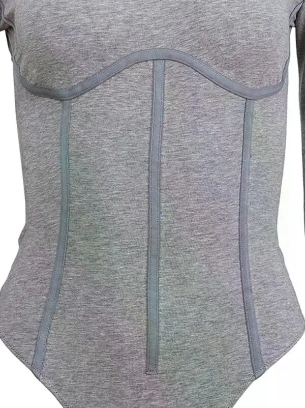 FLEUR DU MAL Panelled Bodysuit - Grey