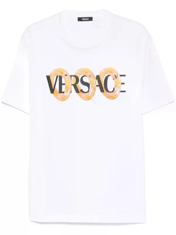 Versace Maxi Chain Logo-print T-shirt - White