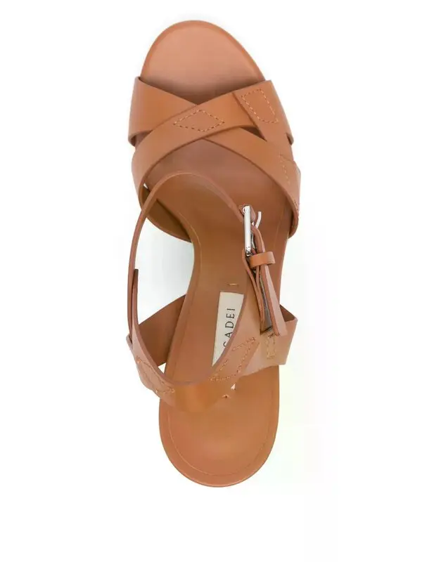 Casadei 130mm Leather Sandals - Brown