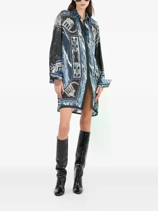Roberto Cavalli Silk Long Shirt