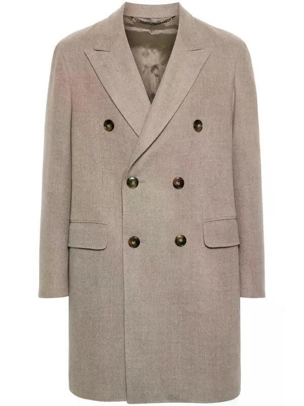 Canali Double-breasted Felted Wool Coat