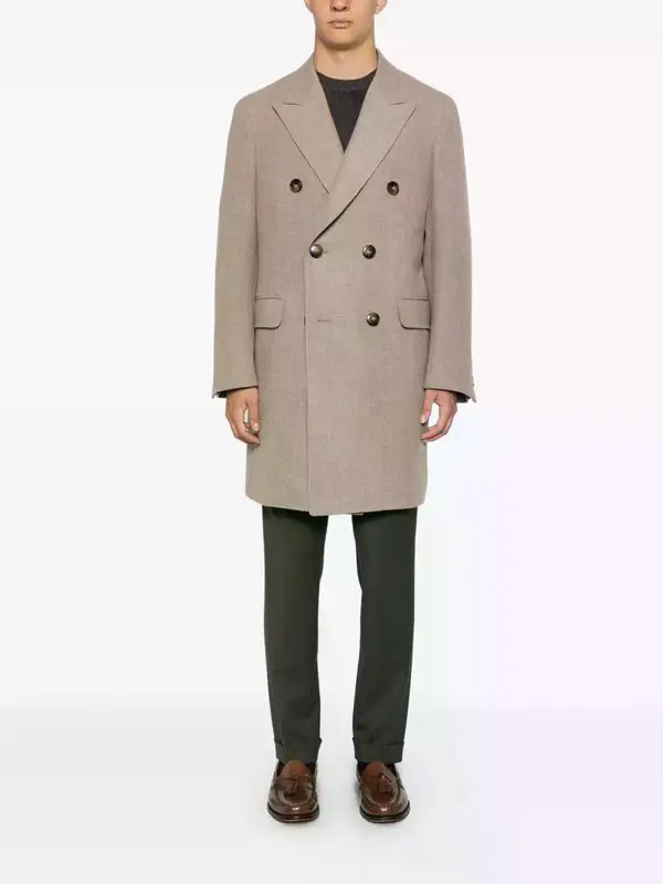 Canali Double-breasted Felted Wool Coat