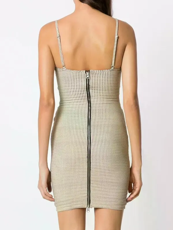 AMIR SLAMA Polka-dot Print Cutout Dress