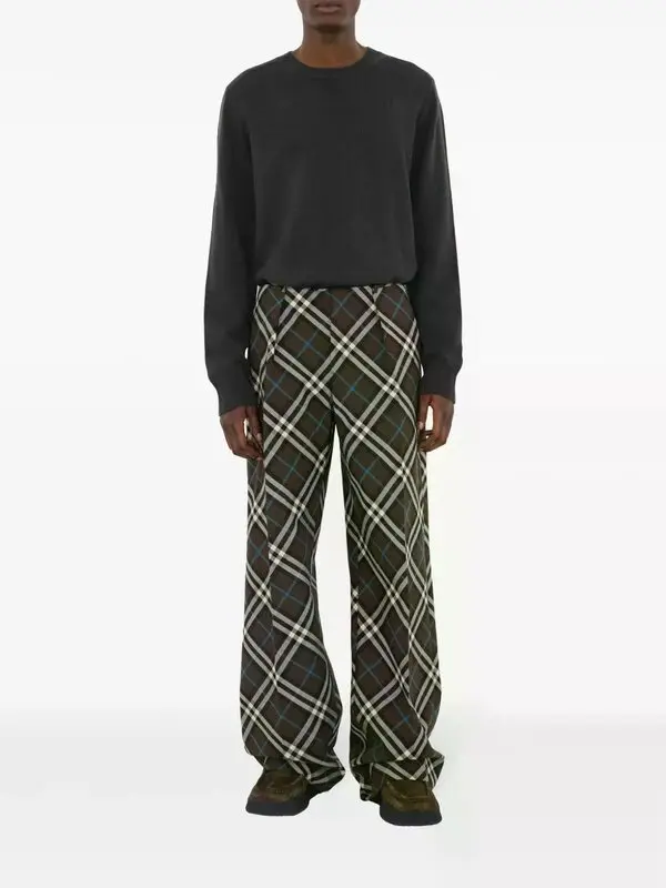 Burberry Check-pattern Pressed-crease Trousers
