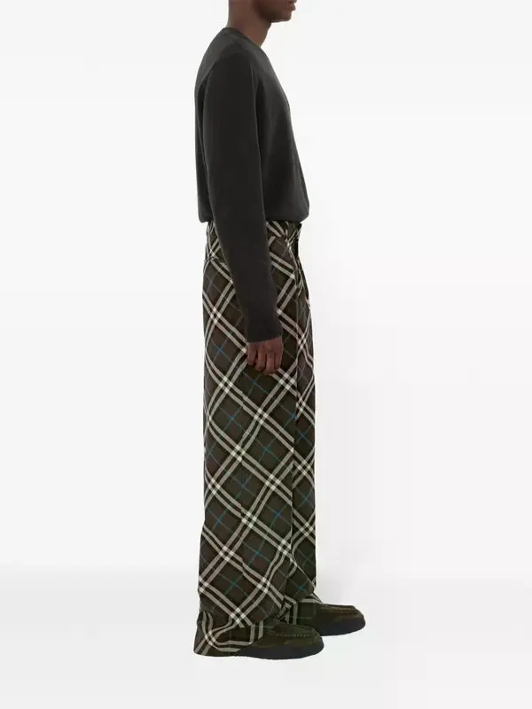 Burberry Check-pattern Pressed-crease Trousers
