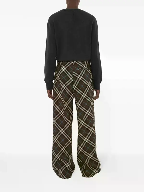 Burberry Check-pattern Pressed-crease Trousers