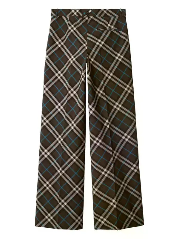 Burberry Check-pattern Pressed-crease Trousers