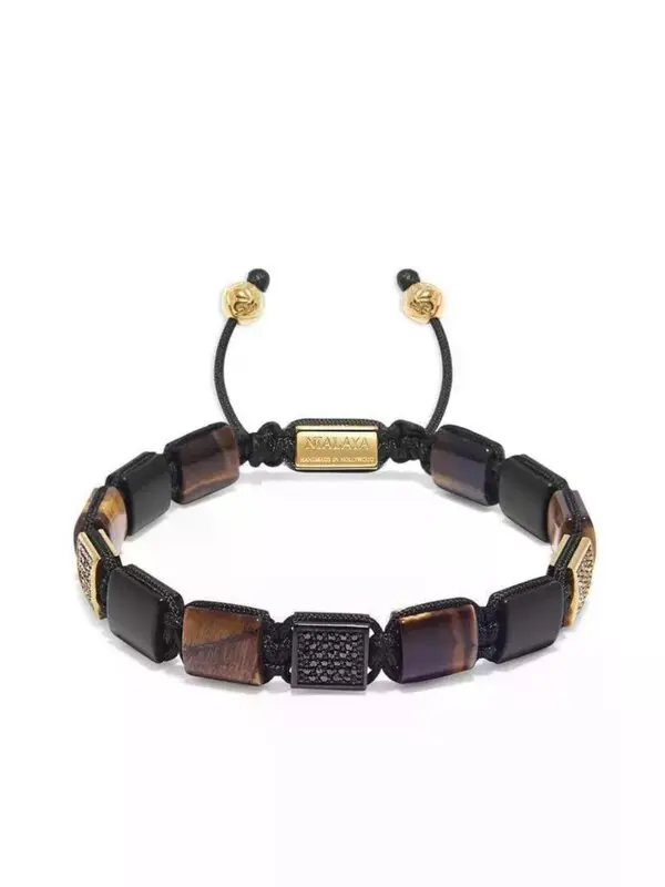 NIALAYA JEWELRY Logo-embossed Beaded Bracelet - Gold
