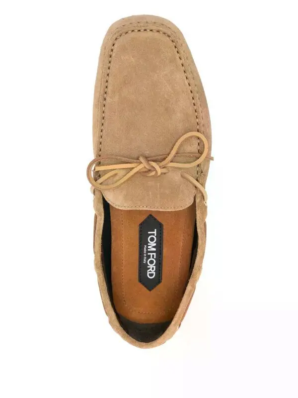TOM FORD Suede Boat Shoes - Neutrals