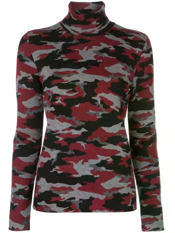 Aztech Mountain Matterhorn Camouflage Print Turtleneck Jumper
