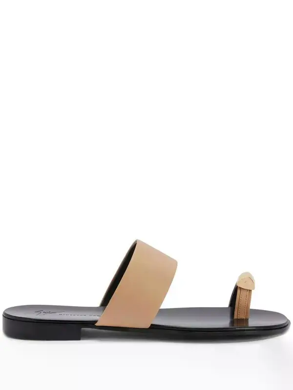 GIUSEPPE ZANOTTI Norbert Leather Toe-loop Sandals - Brown
