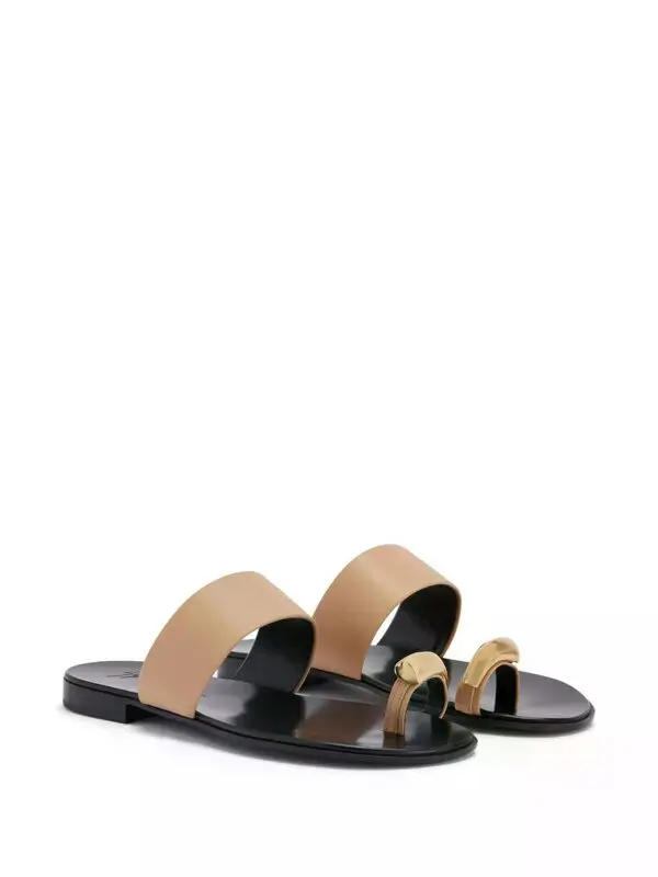 GIUSEPPE ZANOTTI Norbert Leather Toe-loop Sandals - Brown