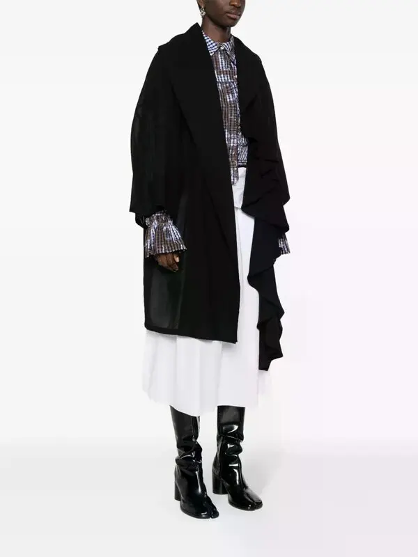 Yohji Yamamoto Textured Draped Midi Coat