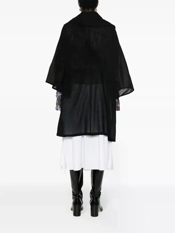 Yohji Yamamoto Textured Draped Midi Coat
