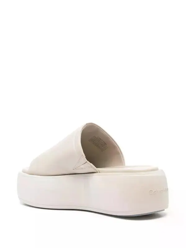 Calvin Klein Leather Flatform Sandals