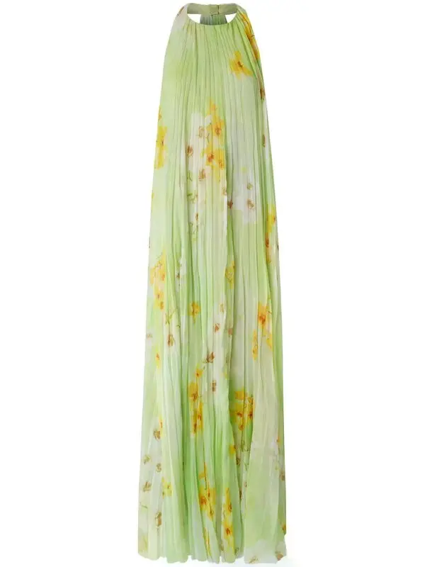 Pinko Floral-print Maxi Dress - Green