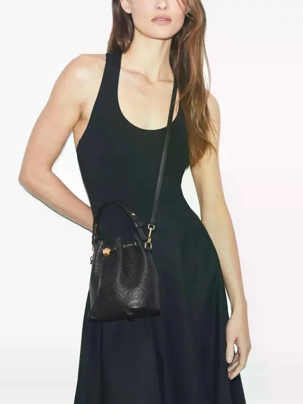 Tory Burch T-monogram Quilted Leather Bucket Bag - Black