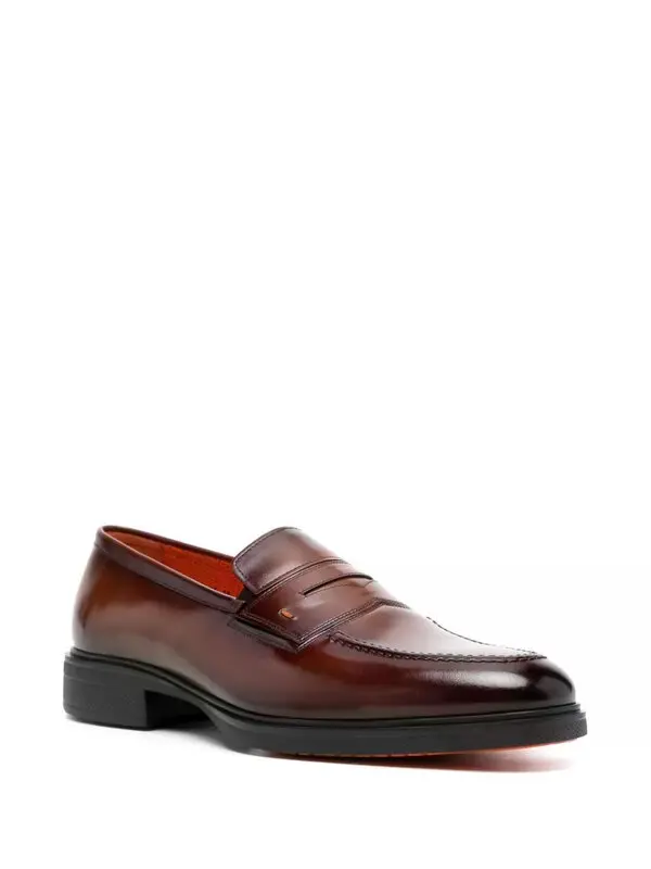 Santoni Leather Loafers