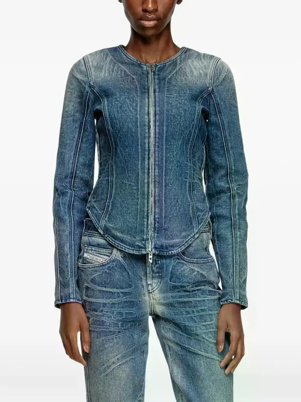 DIESEL® Zip-up Denim Jacket - Blue